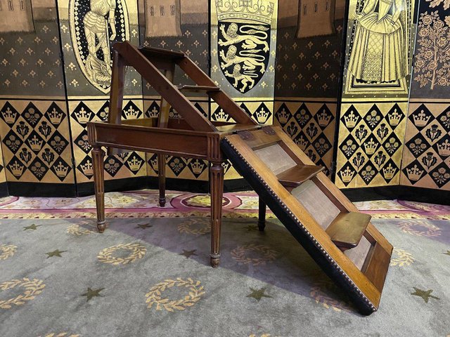 Louis XVI Library Stepladder and Bench for sale at Pamono