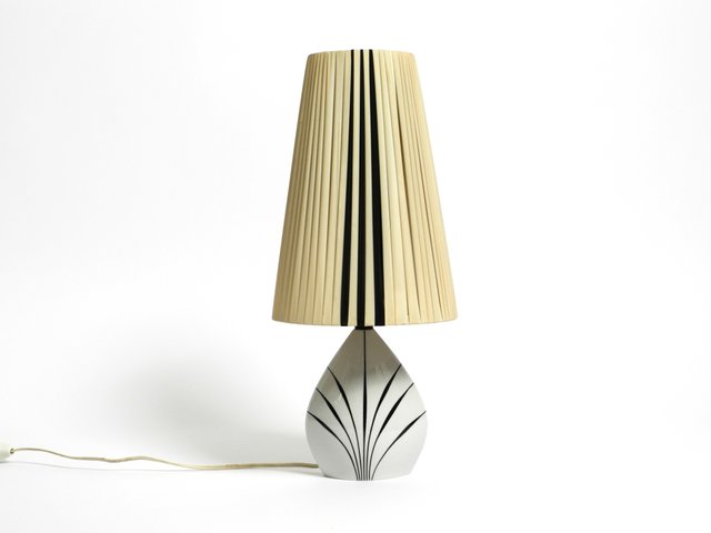 Mid-Century Table Lamp in Ceramic and with Plastic Shade by Alka Kunst ...