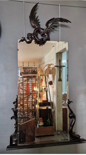 Specchio grande Dragon, metà XIX secolo in vendita su Pamono