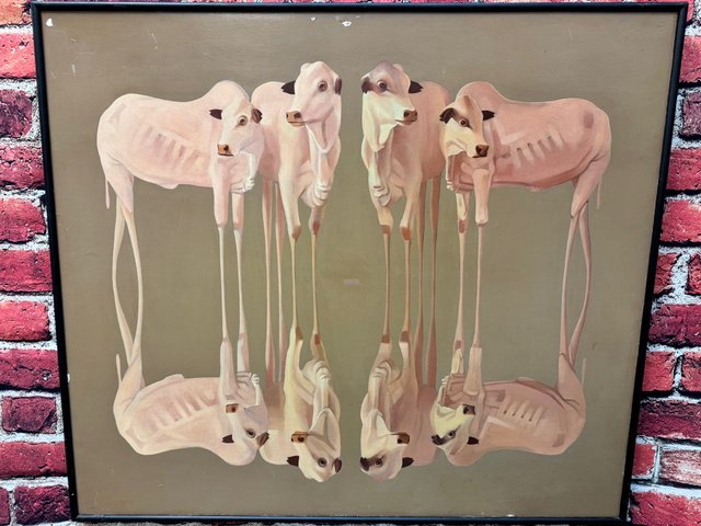 Peter Von Artens, Cows, 1970s, Oil on Canvas for sale at Pamono
