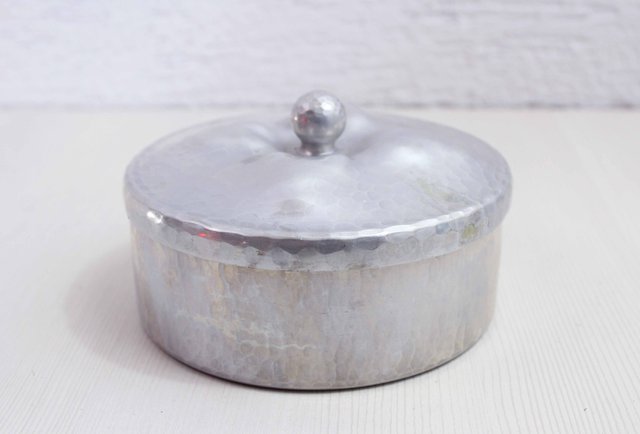 Swiss Maggi Box in Hammered Metal, 1970 for sale at Pamono