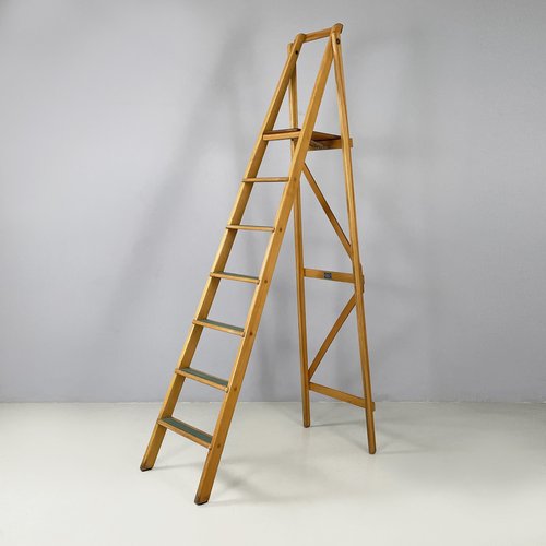 Mid-Century Modern Italian Wooden Ladder by Fabbrica Scale Alberti ...