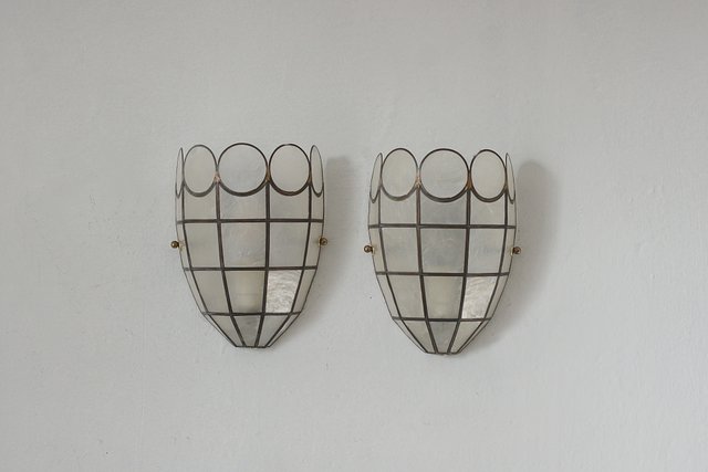 Stained Glass Gall Lamps, 1970, Set of 2 for sale at Pamono