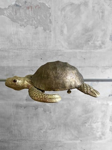 Large Brass Turtle, 1970s for sale at Pamono