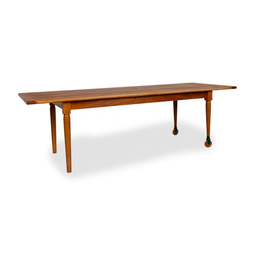 Shaker Dining Table in Wood on Wheels