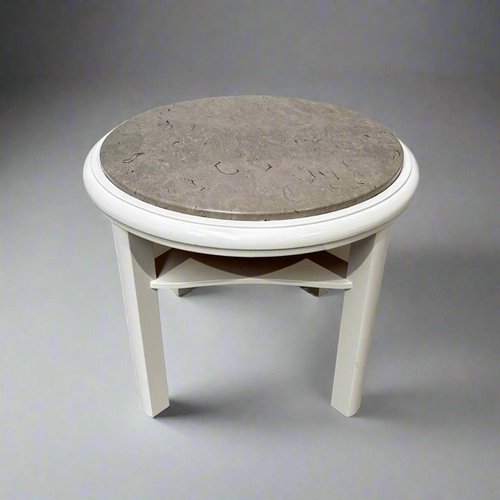 White Marble Slab Side Table for sale at Pamono