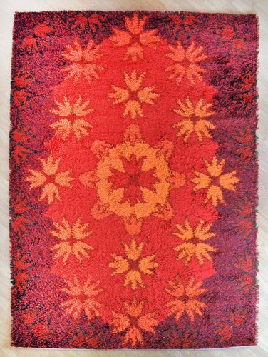 Red Birk Rug from Hammer Taepper, 1970s for sale at Pamono