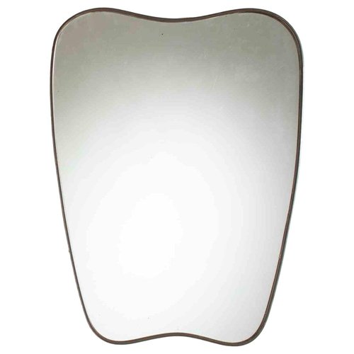 Mid-Century Brass Wall Mirror, Italy, 1950s for sale at Pamono