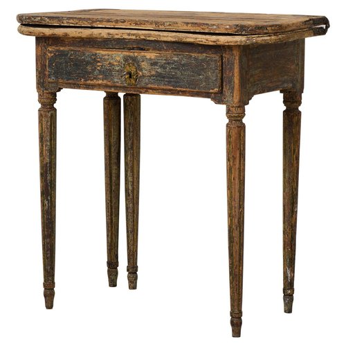 Antique Northern Swedish Rustic Game Table in Pine with Distressed ...