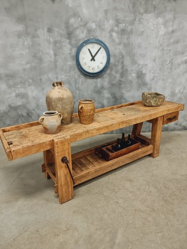 Workbench Side Table in Beech, 1930s for sale at Pamono