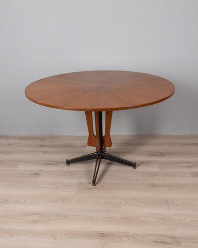 Table Ronde Vintage en Bois par Carlo Ratti pour Lissoni, 1960s en ...