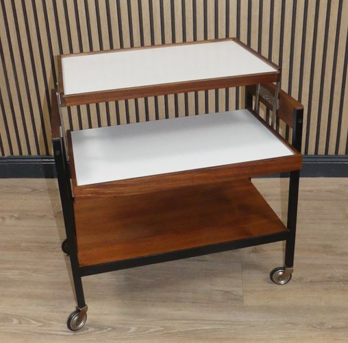 Convertible Bar Cart in Teak and Resopal by Hans Gugelot for Wiener ...