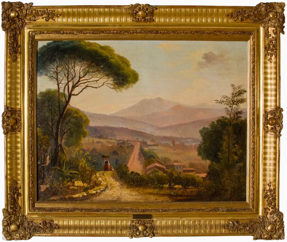 Italian Signed Neapolitan Landscape, 1890s, Painting Oil on Canvas for ...