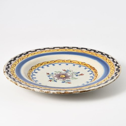 Dutch Polychromed Delftware Plate, 1800s for sale at Pamono