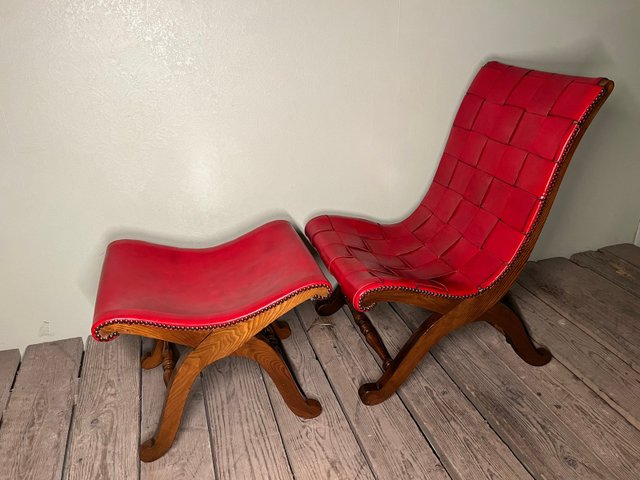 Set of Spanish Slipper Chair and Stool from Valenti, 1960s for sale at ...