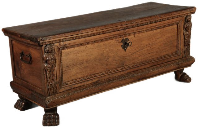 Antique Italian Cassone Renaissance Chest in Walnut, 1700 for sale at ...