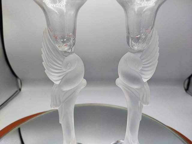 Vintage Glass Candlesticks by Igor Carl Faberge, 1970s, Set of 2 for ...
