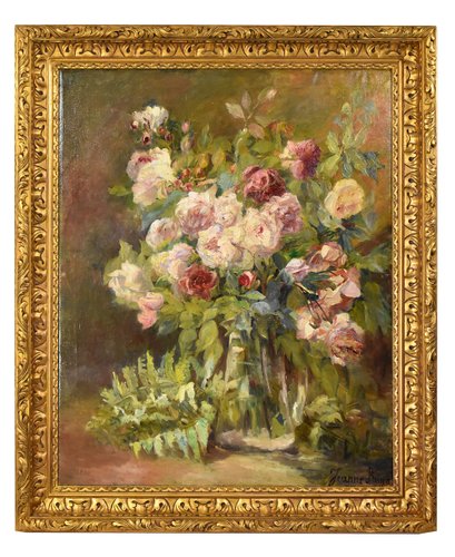 Jeanne Amen, Still Life with Roses, Late 1800s, Oil on Canvas for sale ...