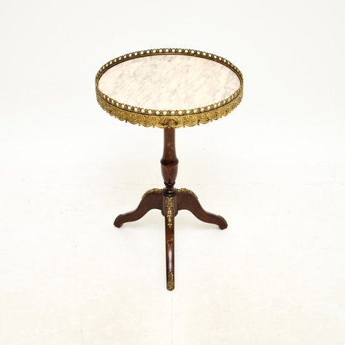 Vintage French Wine Table with Marble Top, 1930 for sale at Pamono