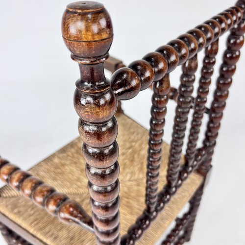 Bobbin Armchair in Stained Beechwood, 1900s for sale at Pamono