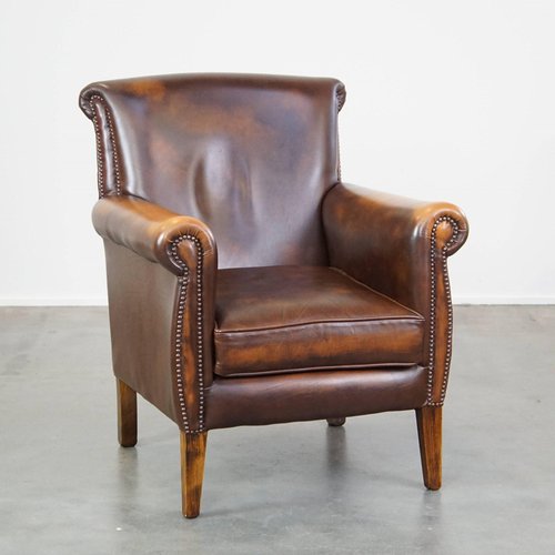 English Style Chair in Dark Brown Cowhide for sale at Pamono