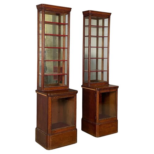 English Display Cases in Wood and Glass, 1800s, Set of 2 for sale at Pamono
