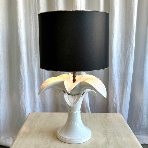 Mid-Century Italian White Ceramic Palm Tree Table Lamp from Ferlaro De ...