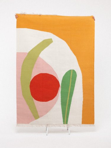 Handwoven Carrots and Peas Wool Rug for sale at Pamono