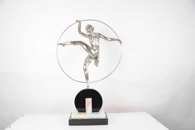 Art Deco French Bronze Hoop Dancer Statue Figurine by Limoun, 1920s for ...