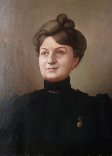 Portrait of a Middle-Class Lady, 19th Century, Oil on Canvas for sale ...