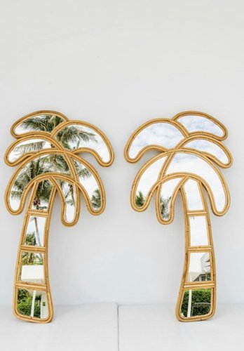 Vintage Palm Mirrors, Set of 2 for sale at Pamono
