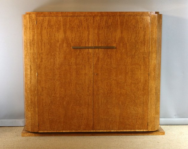 Curly Birch Cabinet by Roger Bal, Paris, 1930s for sale at Pamono