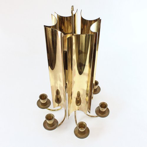 Reflex Ceiling Light in Brass by Pierre Forssell for Skultuna, Sweden ...