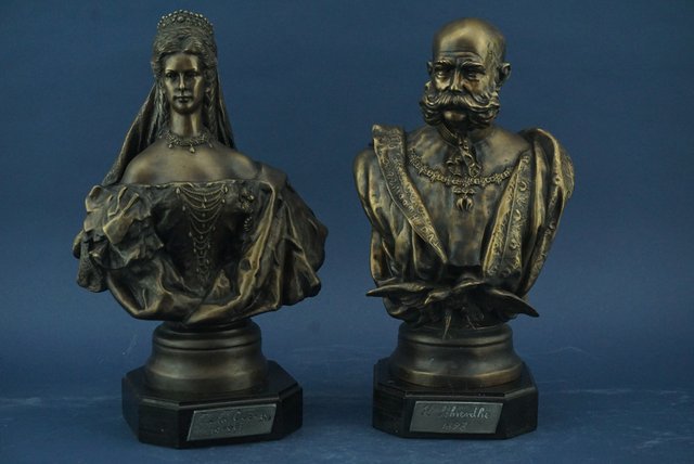 György Zala, Art Nouveau Busts of Princess Sisi and Emperor Franz ...