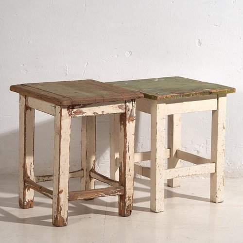 Small Antique Square Side Tables, 1920, Set of 2 for sale at Pamono