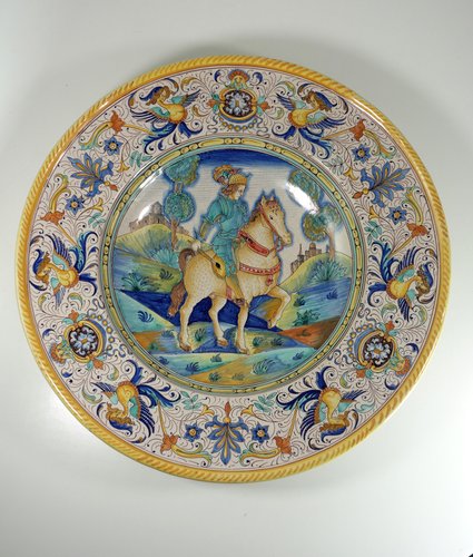 Renaissance Revival Majolica Parade Plate by David Zipirovic, 1920s for ...