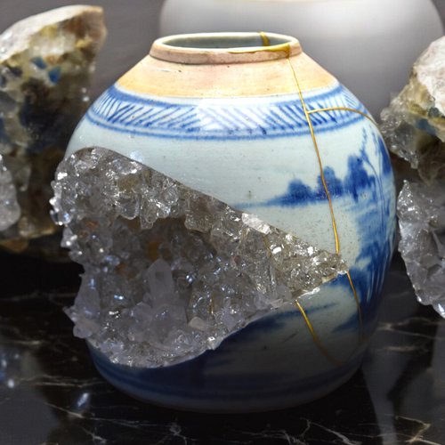 Kintsugi Geode Vase by Myriam Greff for sale at Pamono