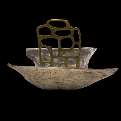 Bronze Magazine Rack by David Marshall, 1980s for sale at Pamono