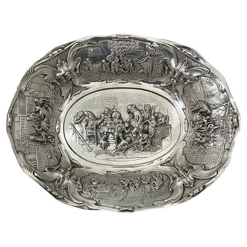 Dutch Silver Oval Bowl by Schoorl / Krot, Amsterdam, 1928 for sale at ...