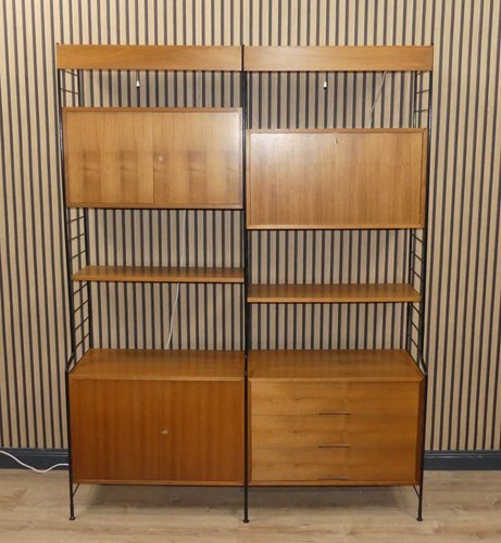 Large String Ladder Shelf with Steel and Wire Cabinet and Drawer ...