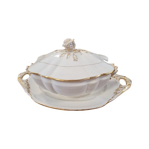 Antique Porcelain Soup Bowl and a Plate by Pickman, 19th Century, Set ...