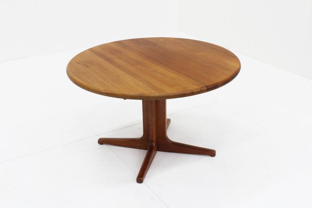 Vintage Danish Round Extendable Dining Table in Teak from Glostrup ...