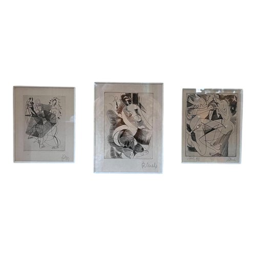 René Mels (Meulemans), Compositions, Etchings, 1945, Set of 3 for sale ...