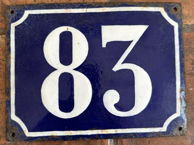 Antique French Enamel House Number Plaque, 1900 for sale at Pamono