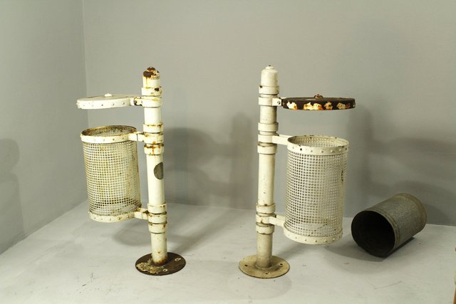 Steel Public Trash Bins, 1970s, Set of 2 for sale at Pamono