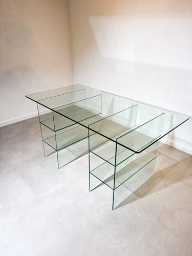 Vintage Glass Desk, 1990s for sale at Pamono