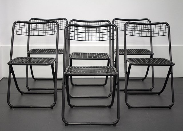 Industrial Folding Garden Chairs by Federico Giner, Spain, 1970s, Set ...