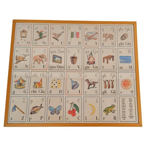Italian Alphabet Poster in Parma by Forme, 1990s for sale at Pamono