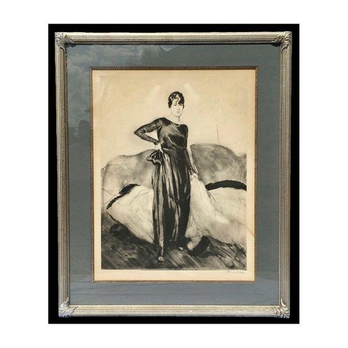 Etienne Drian, Large Portrait of a Woman, Charcoal Drawing for sale at ...
