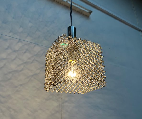 Mid-Century Modern German Space Age Mesh Cube Pendant Lamp, 1960s for ...